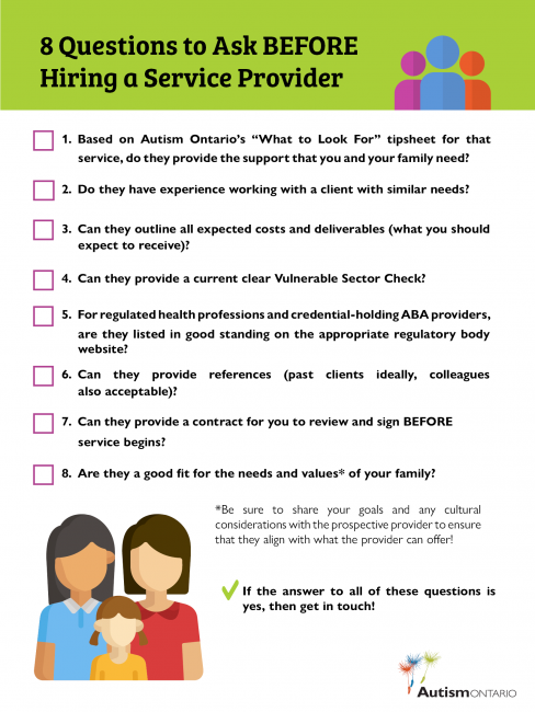 8 Questions to Ask Before Hiring a Service Provider | Autism Ontario